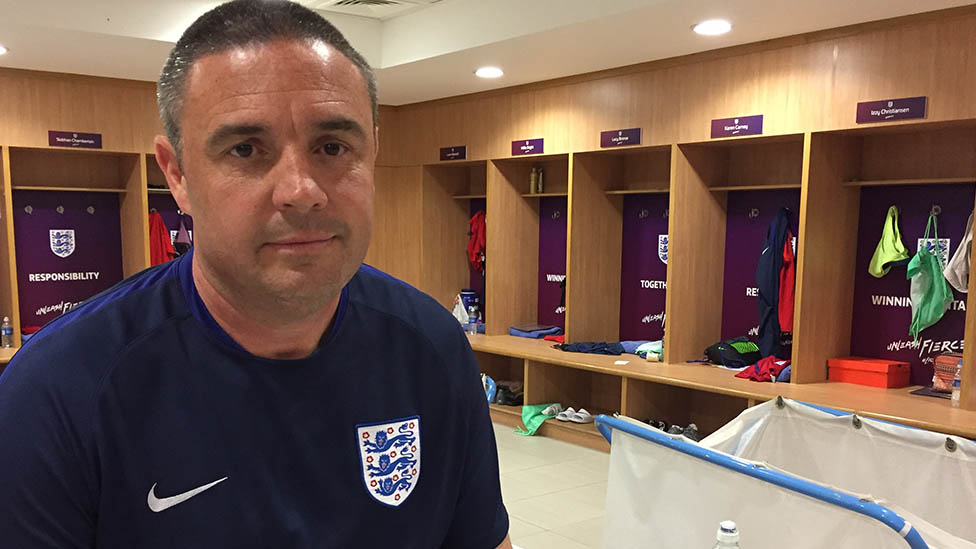 Behind 11 great women, meet the kit man - BBC News